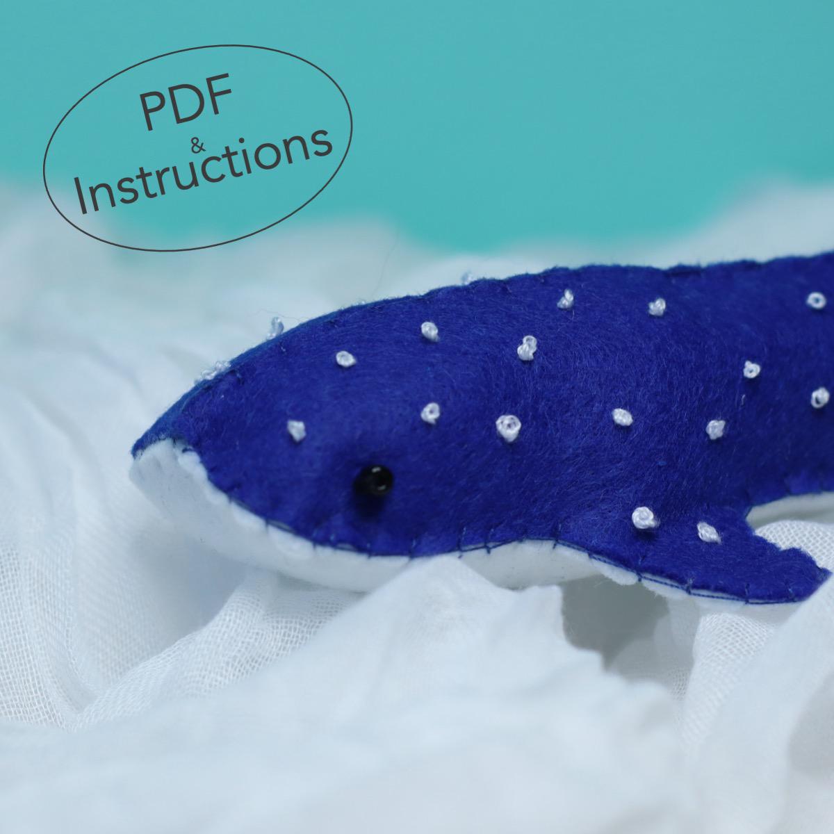 Whale Shark Sewing Pattern | Simple Instructions Digital PDF Pattern ...