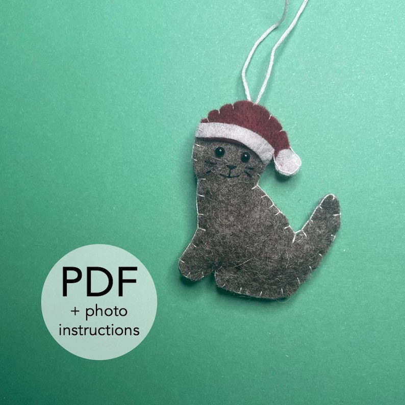 Cat Christmas Ornaments Sewing Pattern | Simple Instructions PDF Gift ...