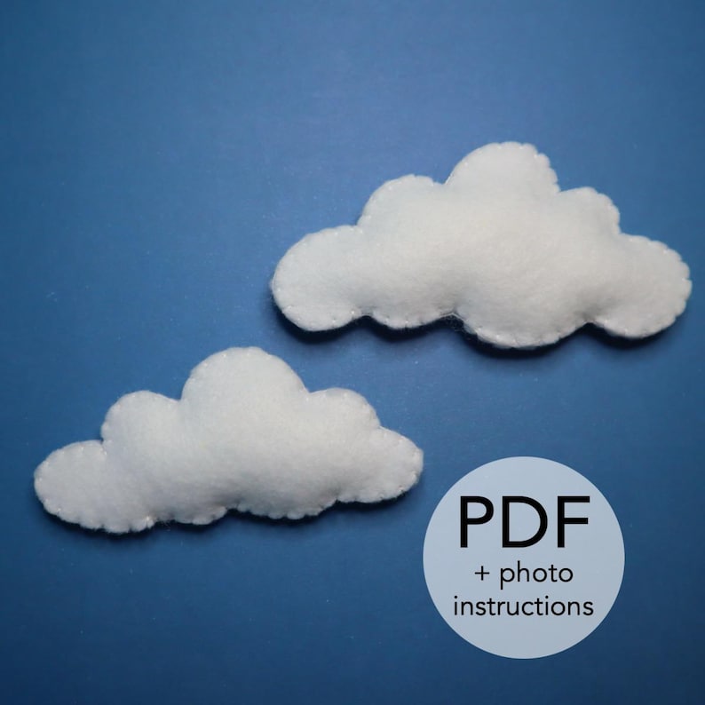 Sun, Moon, Clouds and Stars Sewing Pattern | Simple Instructions ...
