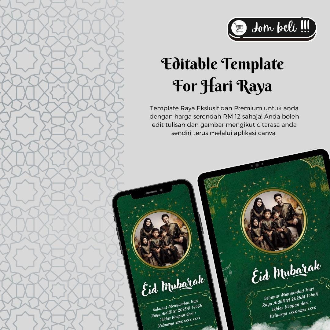 Editable Template Hari Raya 2025 - Etsy