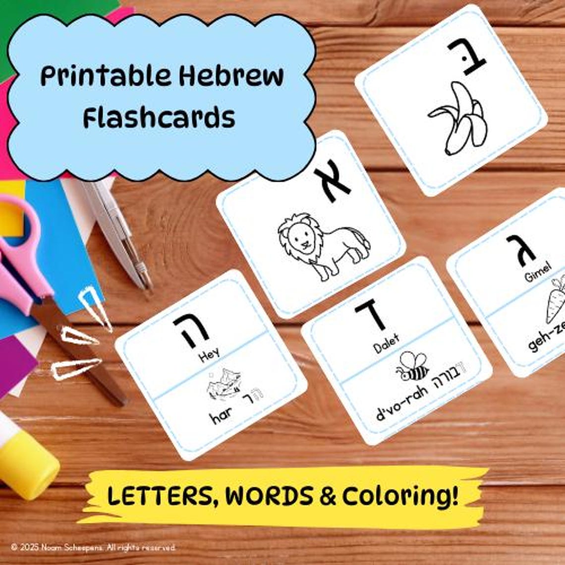 Hebrew Flashcards for Kids – Learn Aleph-bet, Vocabulary & Coloring ...