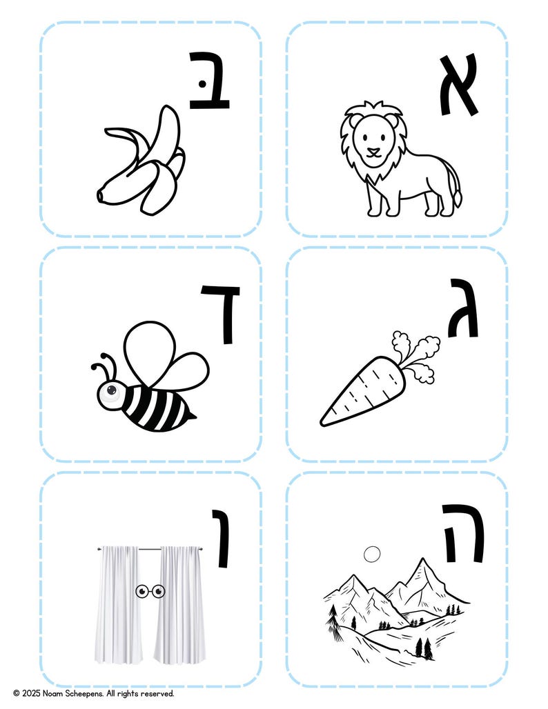 Hebrew Flashcards for Kids – Learn Aleph-bet, Vocabulary & Coloring ...