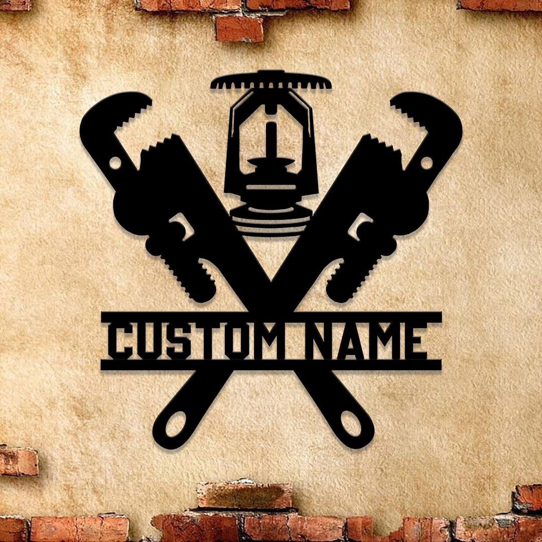 Custom Plumbing Metal Wall Art With LED Light, Personalized Plumber ...