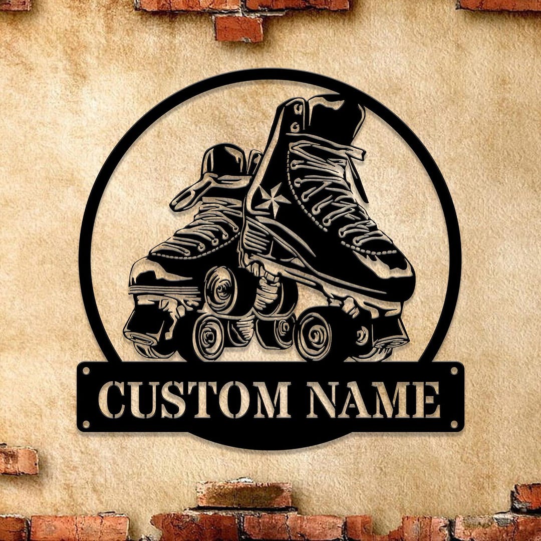 Custom Metal Roller Skate Sign With LED Lights – Personalized Roller ...