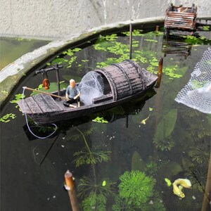 Handmade Floating Boat Aquarium Decor | Natural Fish Tank Decoration ...