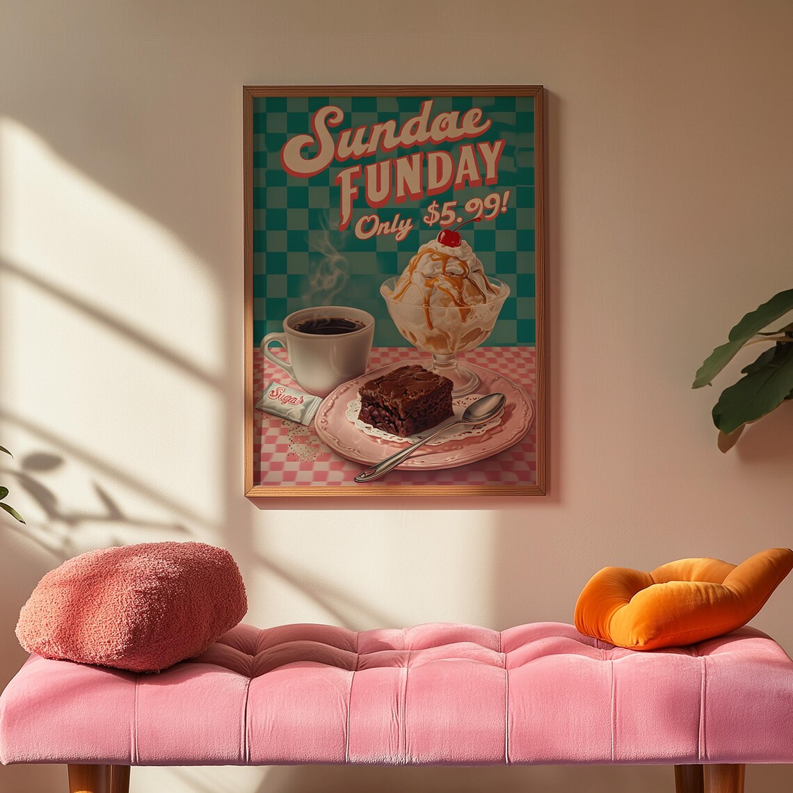 Retro Sundae Diner Print: 50s Cafe Wall Art (digital Download) - Etsy