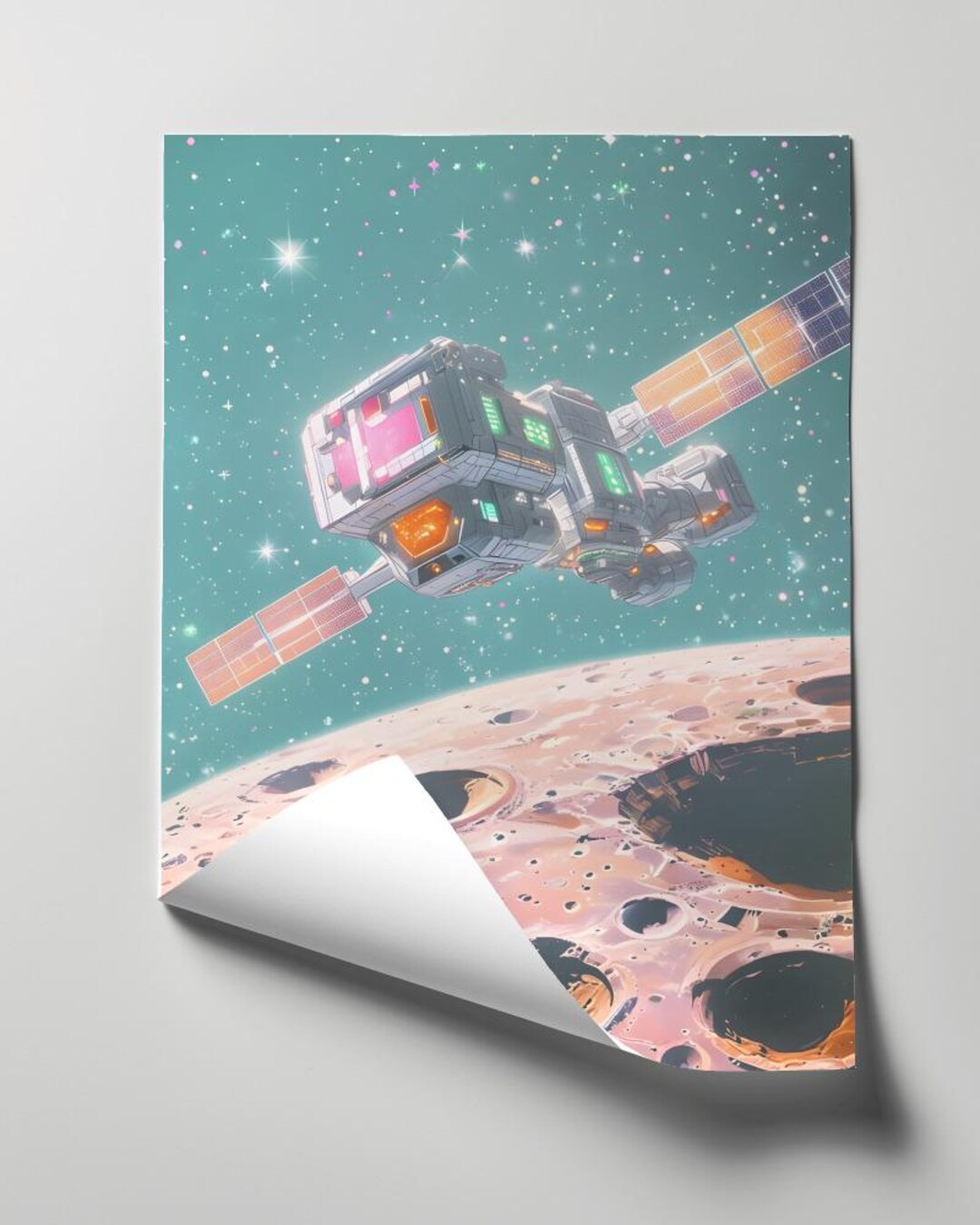 Printable - Space Station Poster, Space Decor, Sci-fi Art Print, Galaxy ...