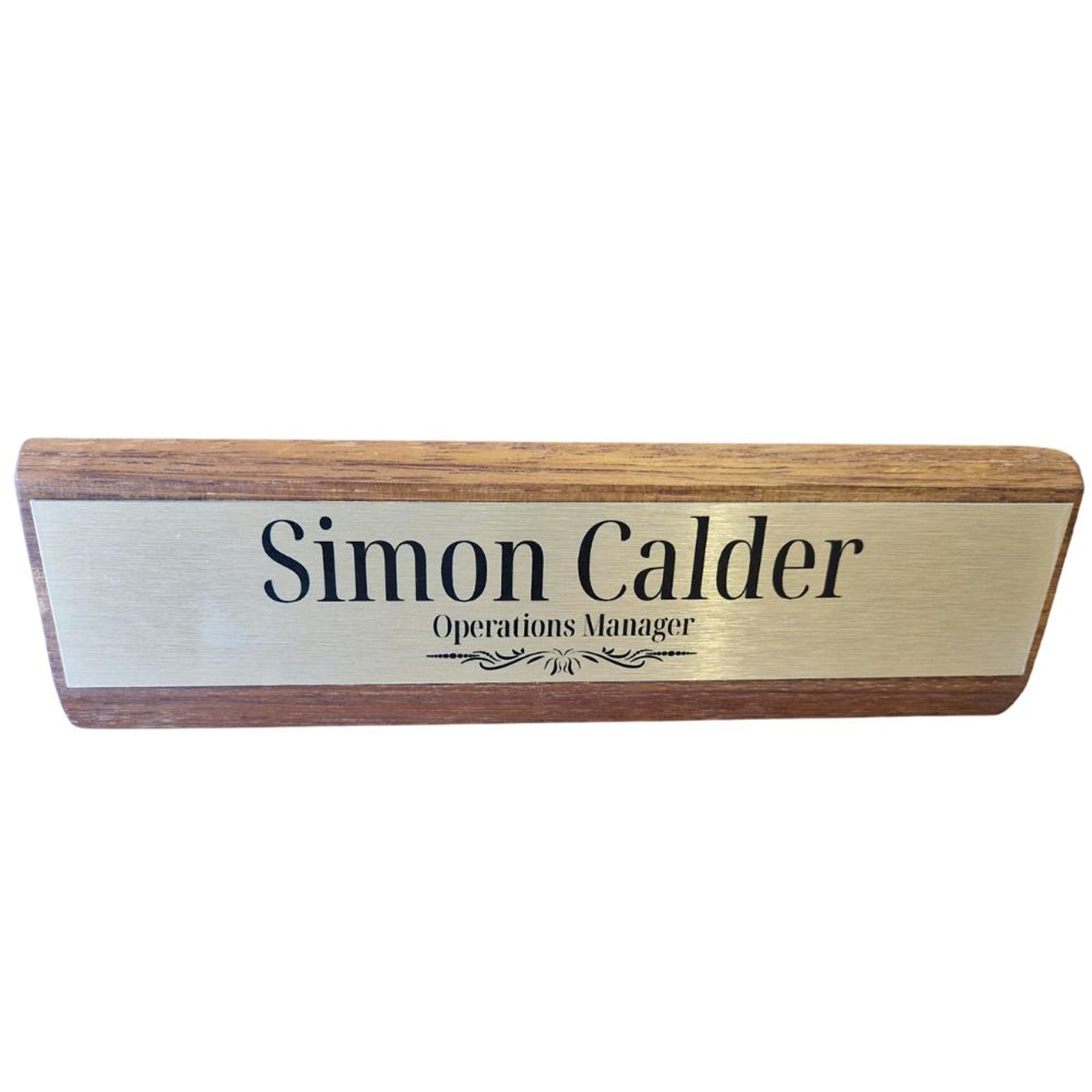 Personalized Sapele Wood Desk Name Plate, Professional Office Gift - Etsy