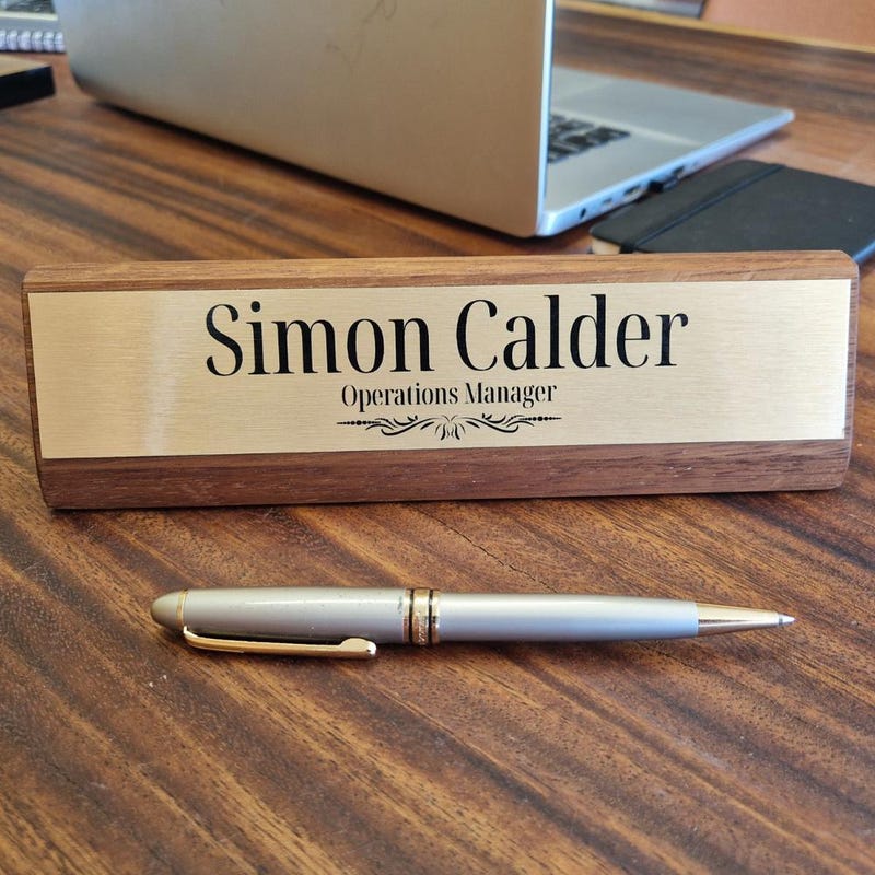 Wood Desk Plate Sign - Etsy UK