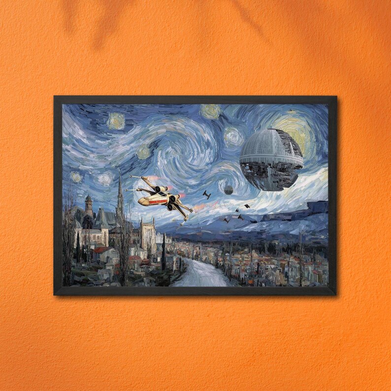 Star Wars Van Gogh “A Starry Wars Night” Giclée Art Print – Sci-fi Wall ...