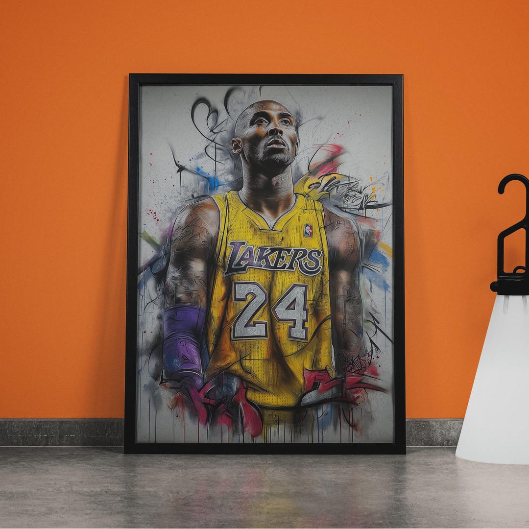 Kobe Bryant Graffiti Canvas Print: Lakers NBA Wall Art - Etsy