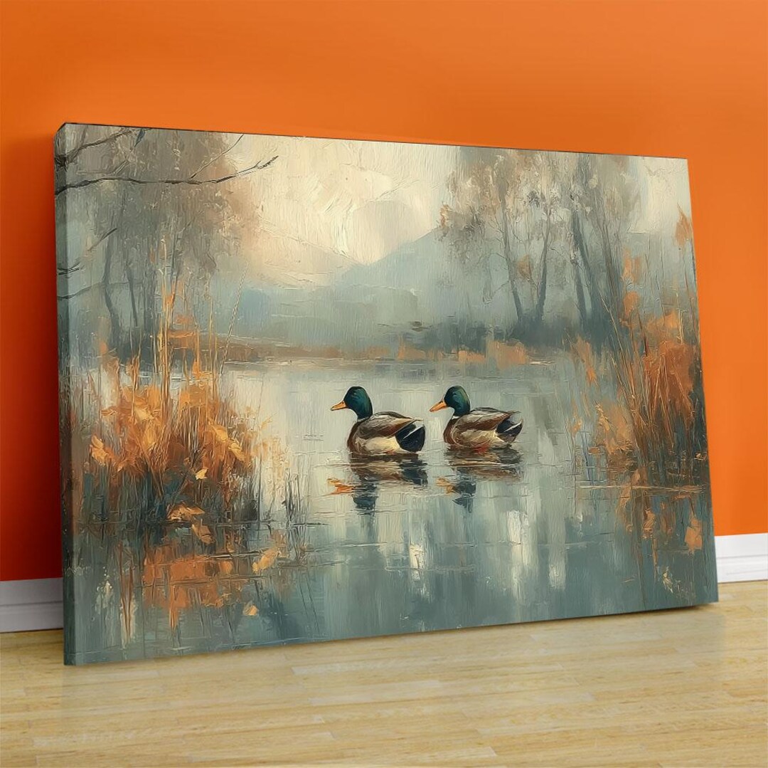 Rustic Mallard Duck Art Print: Vintage Cabin Wall Decor - Etsy