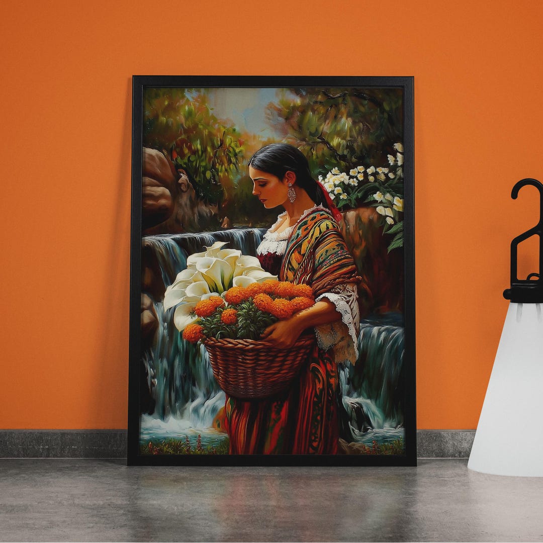 Mexican Flower Seller Canvas Art: Calla Lilies, Corazon Mexicano - Etsy