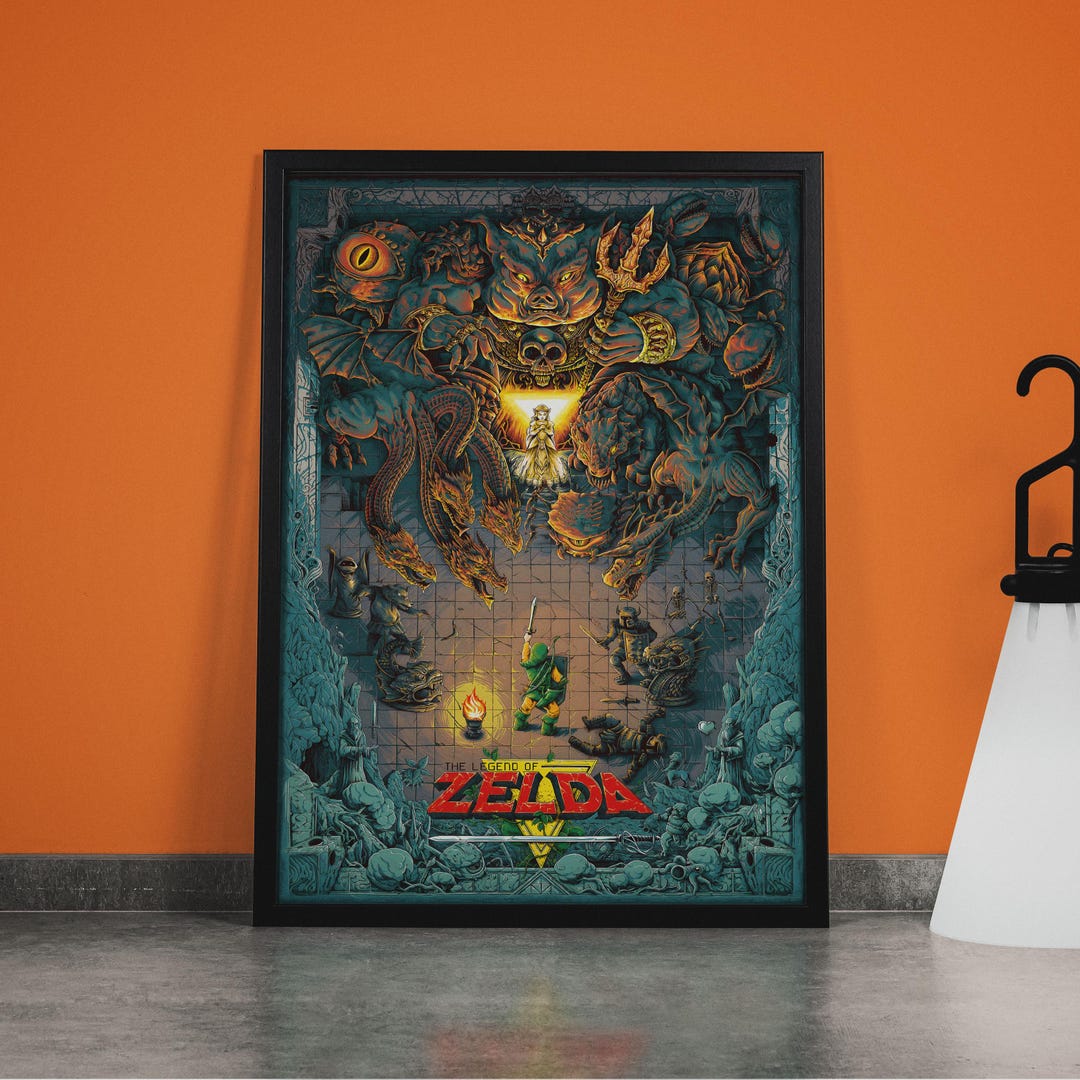 Legend of Zelda Ocarina of Time Canvas Poster | Vintage Fantasy Game ...