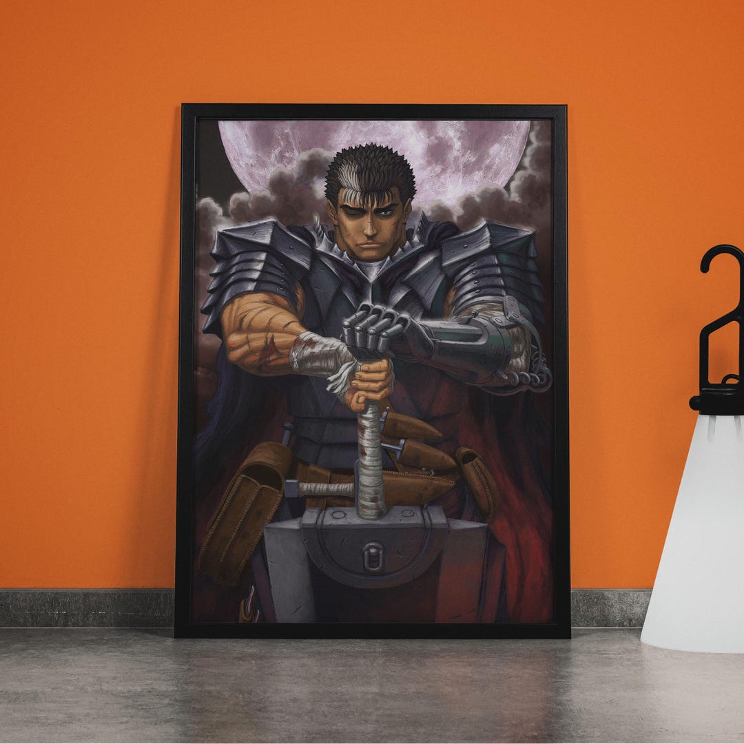 Berserk Anime Art Print, Guts & Griffith Minimalist Poster, Dark ...