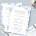 French Blue Toile Borders for 5 X 7 Invitations, Blue Toile Wedding ...