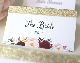 Silver Glitter Wedding Place Cards Silver Place Card Seating | Etsy