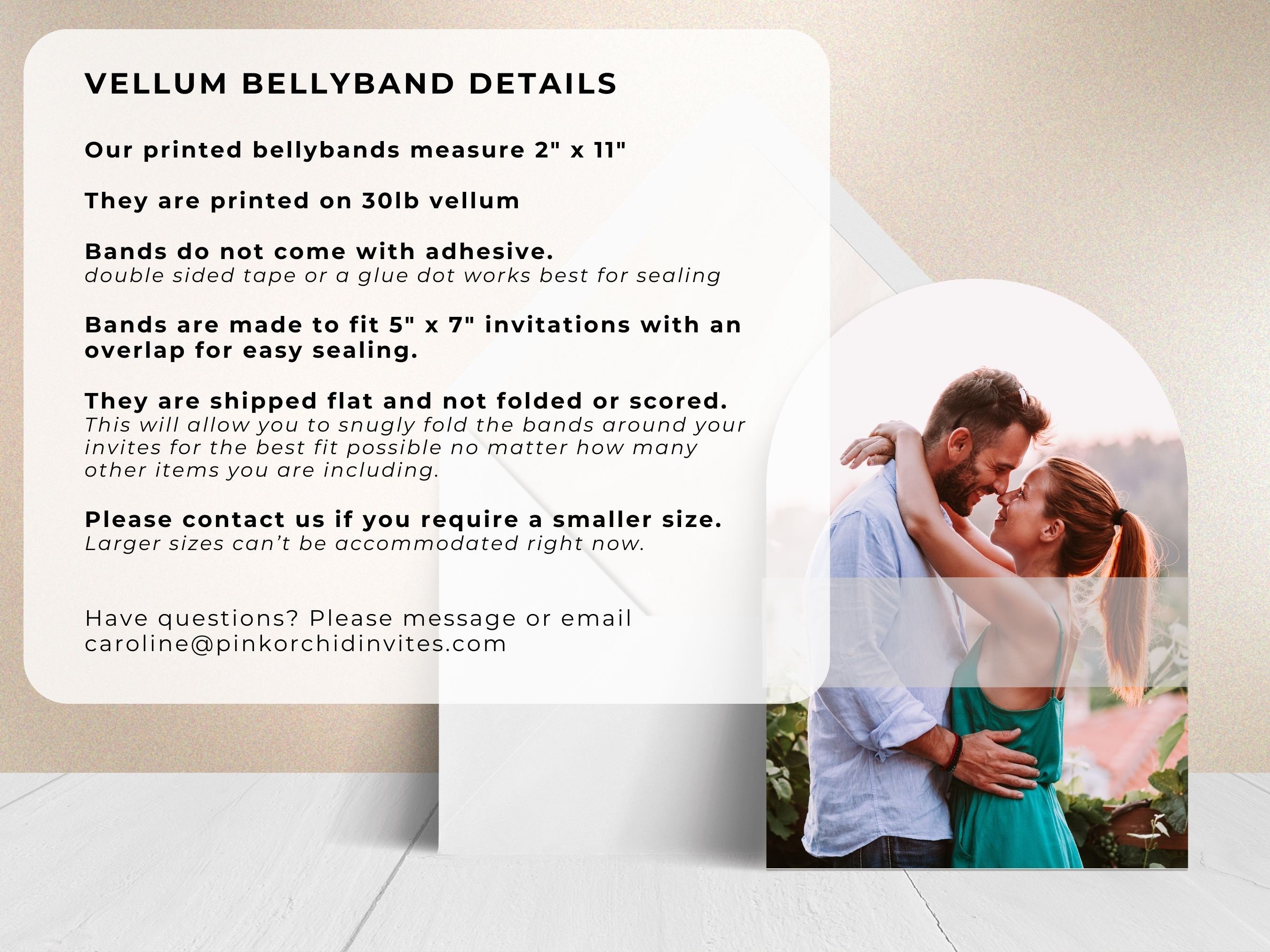 Custom Vellum Belly Bands, Personalized Belly Band for 5 X 7 ...