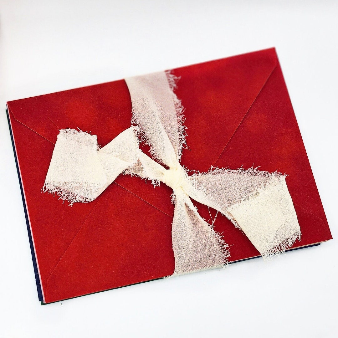 Red Velvet Envelopes, Valentines Day Envelope, A7 Euro Flap Envelopes ...