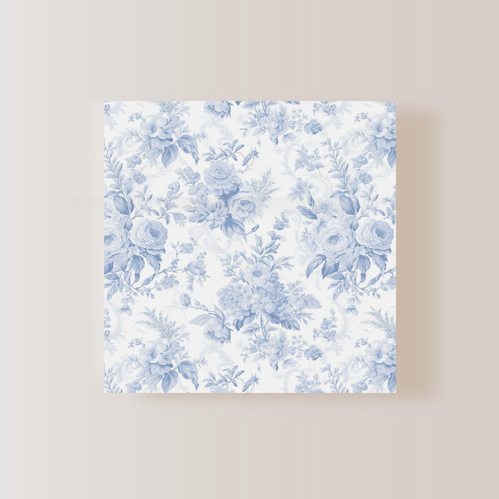 French Blue Toile Envelope Liner, Dusty Blue, Victorian Envelope Liner ...
