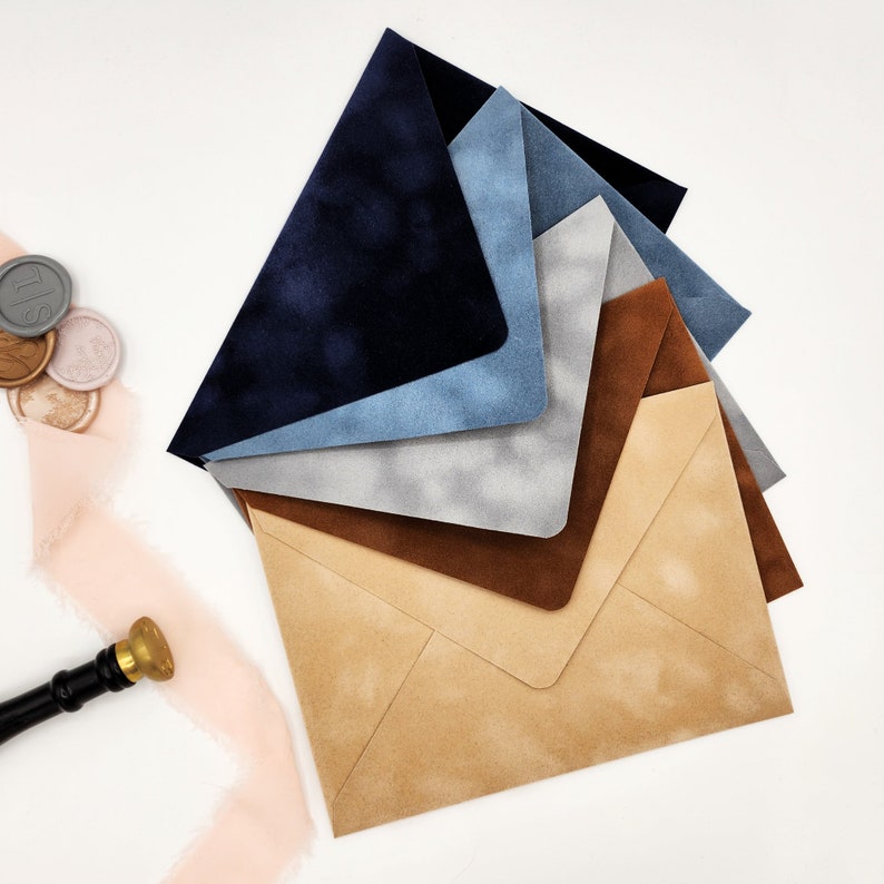 French Blue Velvet Envelopes for 5 X7 Invitations A7 Velvet - Etsy