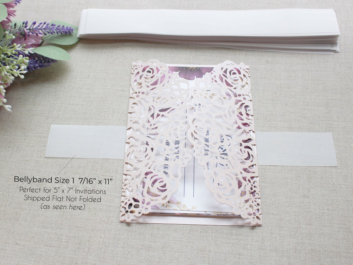 Translucent Vellum Belly Bands, Clear Vellum Band for 5 X 7 Invitations ...