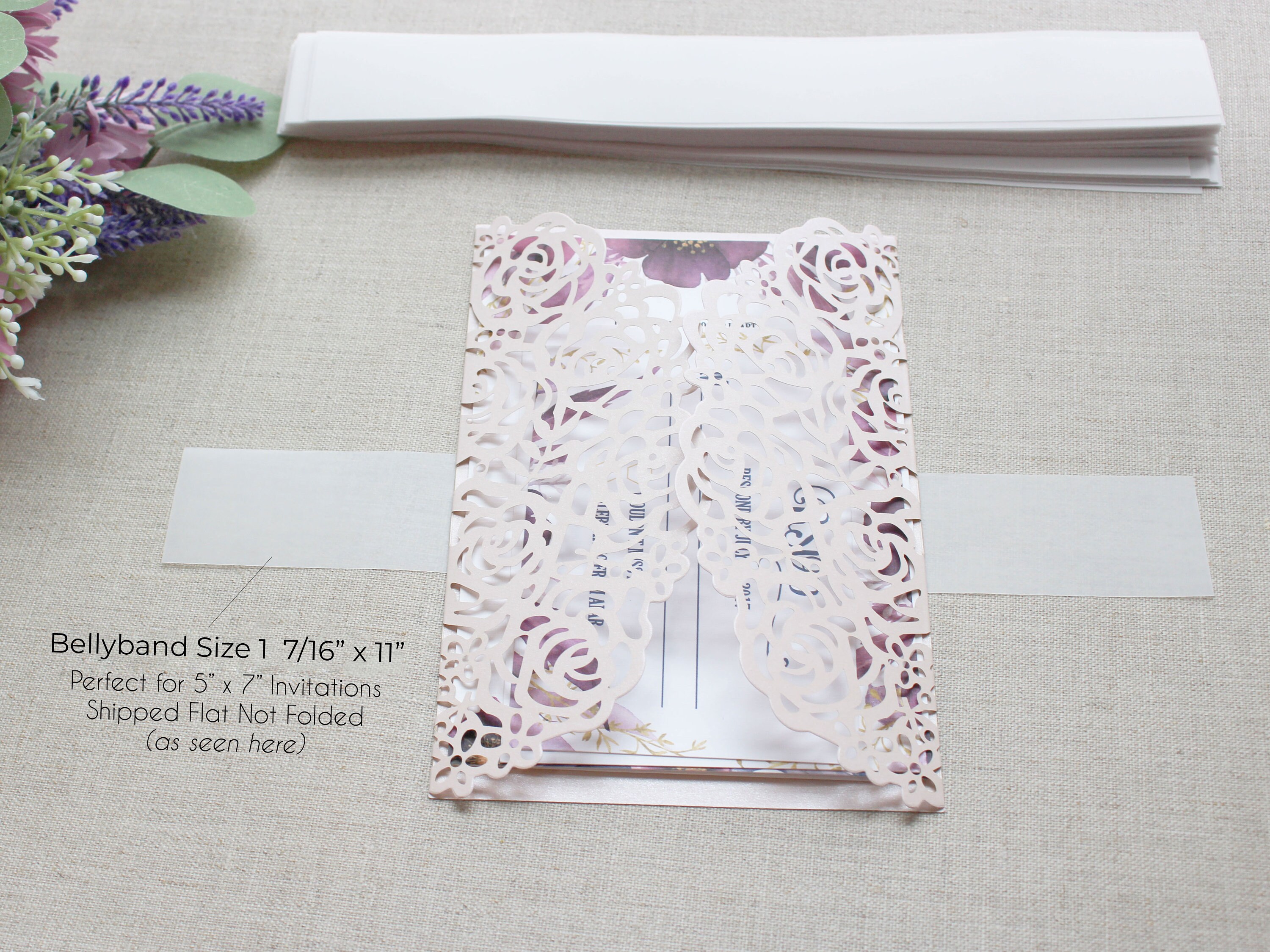 Vellum Wraps Vellum Belly Bands for 5 X 7 Invitations Diy - Etsy
