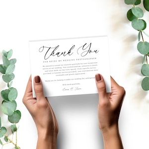 Editable Vendor Thank You Cards Template, Thank You Cards Wedding ...