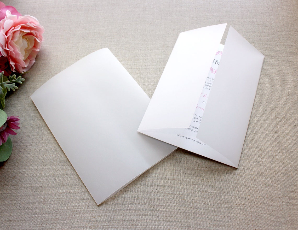 Vellum Jackets for 5 X 7 Wedding Invitations, DIY Wedding Invitation ...