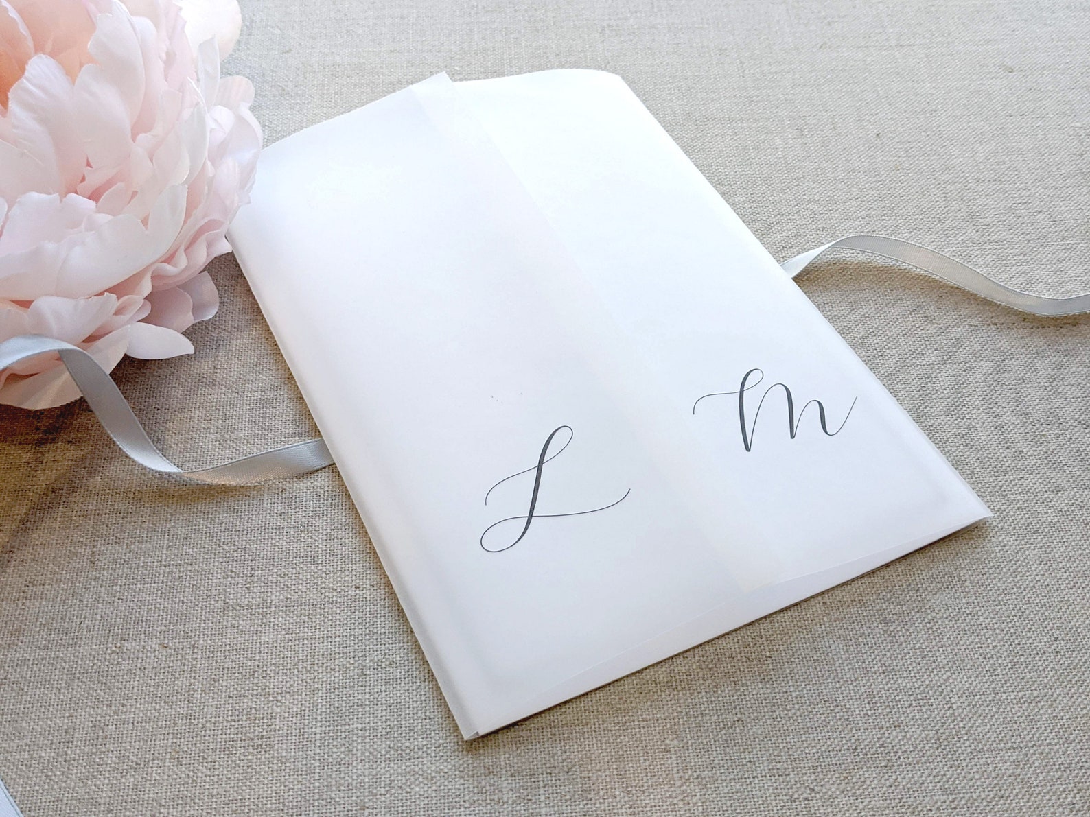 Custom Vellum Jacket for 5 X 7 Invites, Vellum Jacket With Initials ...