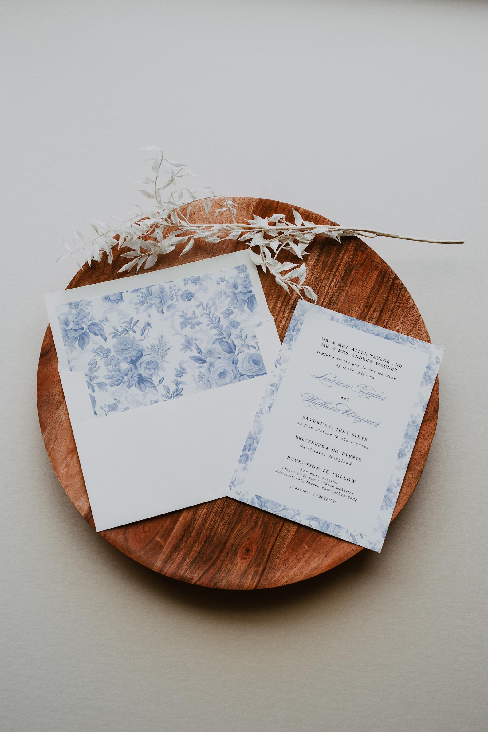 French Blue Toile Envelope Liner, Dusty Blue, Victorian Envelope Liner ...
