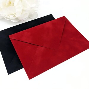 RED Velvet Envelopes, A7 Euro Flap Velvet Wedding Envelopes, 5.25 X 7. ...