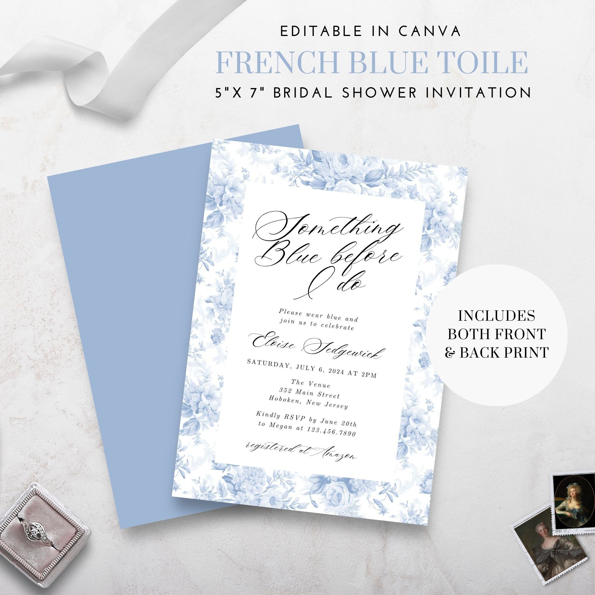 Something Blue Before I Do Editable Bridal Shower Invite Template ...