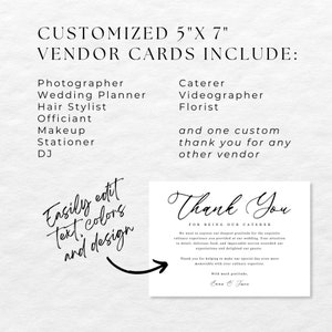 Editable Vendor Thank You Cards Template, Thank You Cards Wedding ...