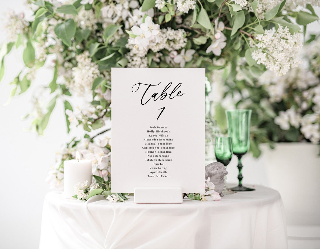 Wedding Seating Chart Template, Seating Chart Cards, Table Seating ...