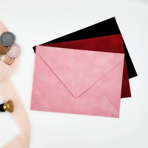 RED Velvet Envelopes, A7 Euro Flap Velvet Wedding Envelopes, 5.25 X 7. ...