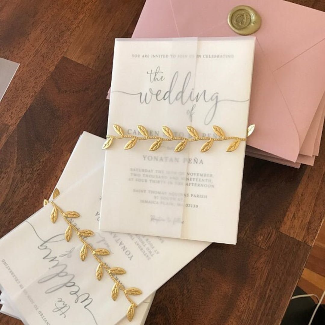 Vellum Jacket A7, Pre-folded Vellum Jackets, 5 X 7 Invitation Wrap ...