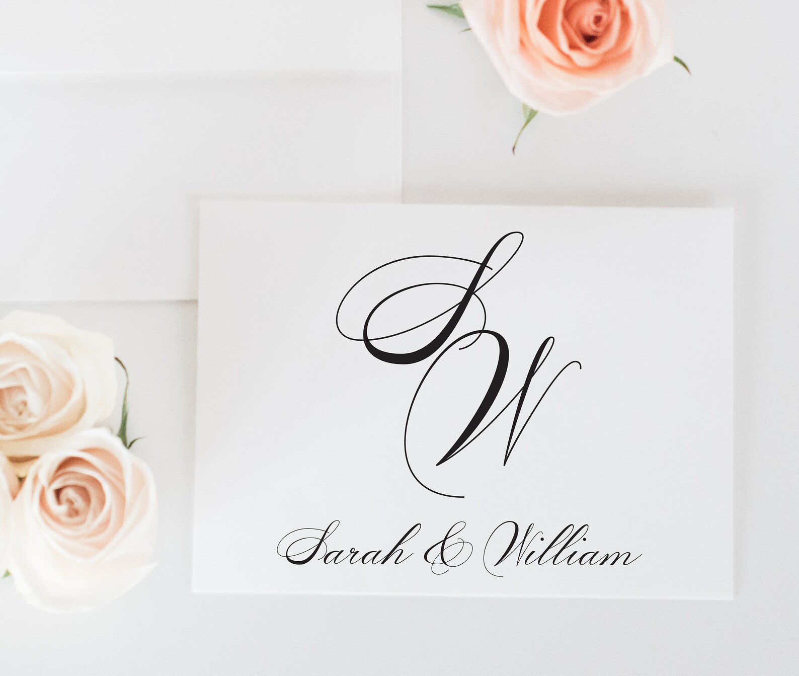 Monogram Thank You Cards Personalized Wedding Stationery - Etsy