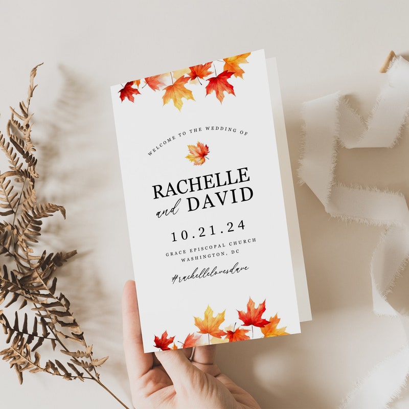 Fall Wedding Program - Etsy