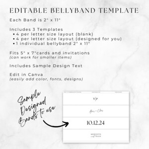 Editable Bellyband Template, INSTANT DOWNLOAD, DIY Belly Band Design ...