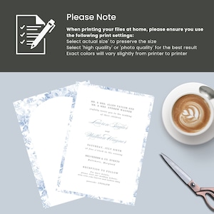 PRINTABLE French Blue Toile Borders for 5 X 7 Invitations, Blue Toile ...