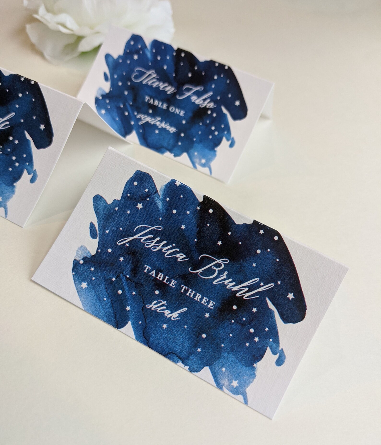 Starry Night Seating Cards Place Card With Meal Choice - Etsy
