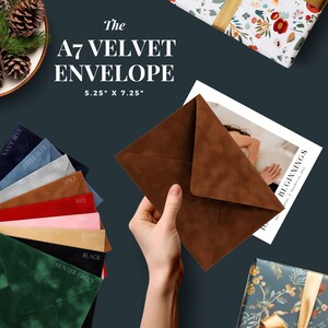 Emerald Green Velvet Envelopes, A7 Euro Flap Wedding Envelopes, 5.25 X ...