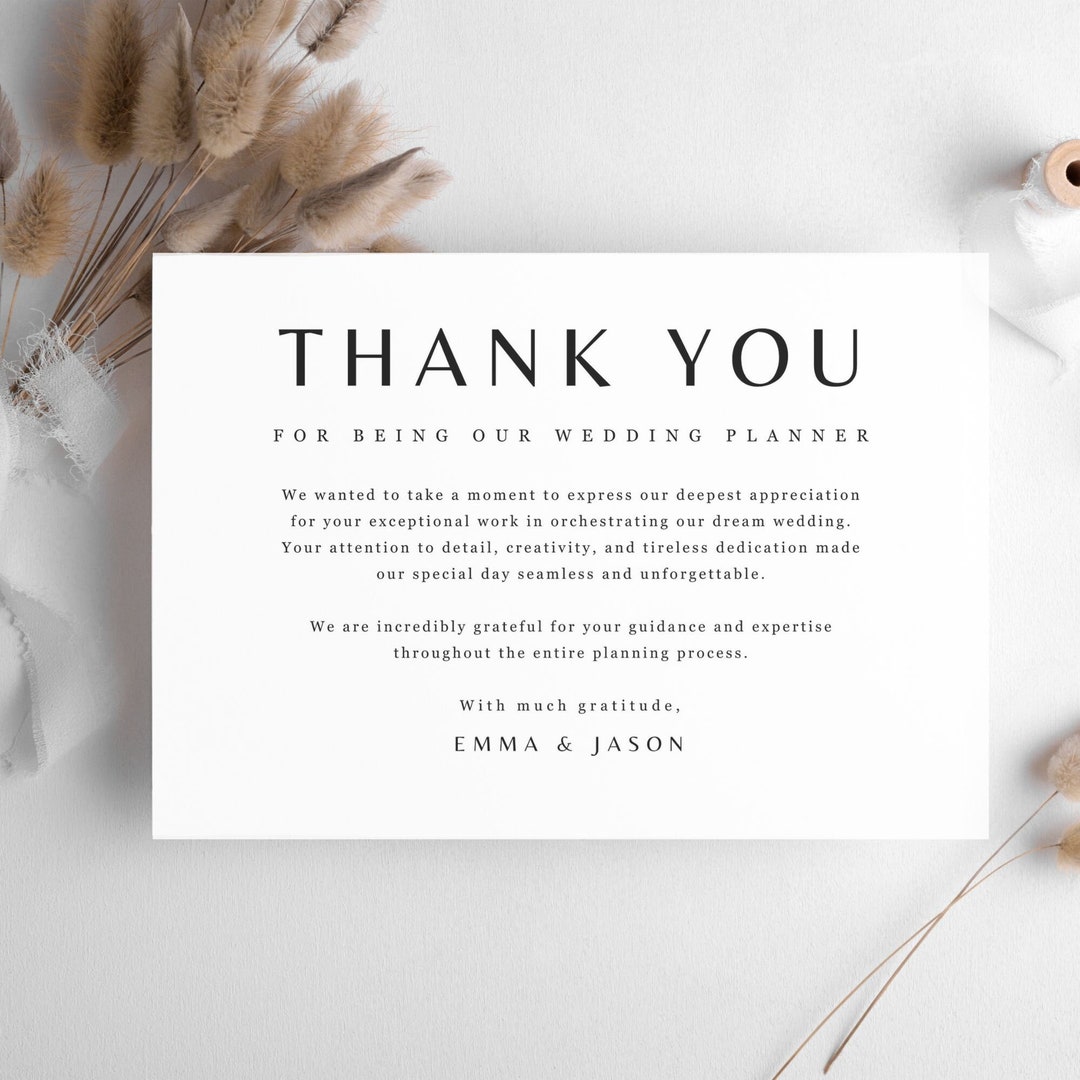 Editable Vendor Thank You Cards Template, 5 X 7 Thank You Cards Wedding ...
