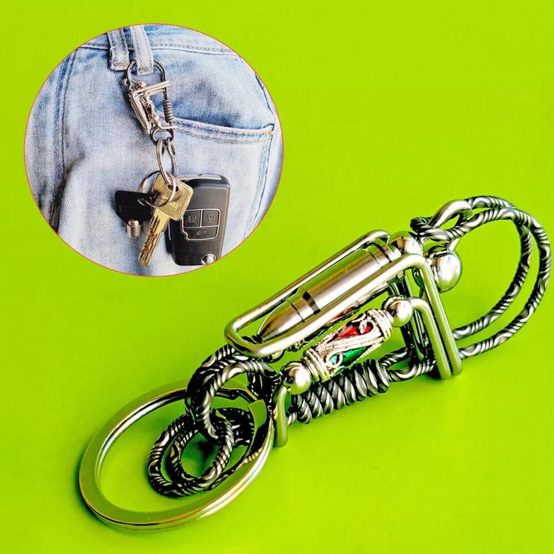 Handmade Wire Keychain – Creative DIY Car Key Chain Clip Hook for Men ...