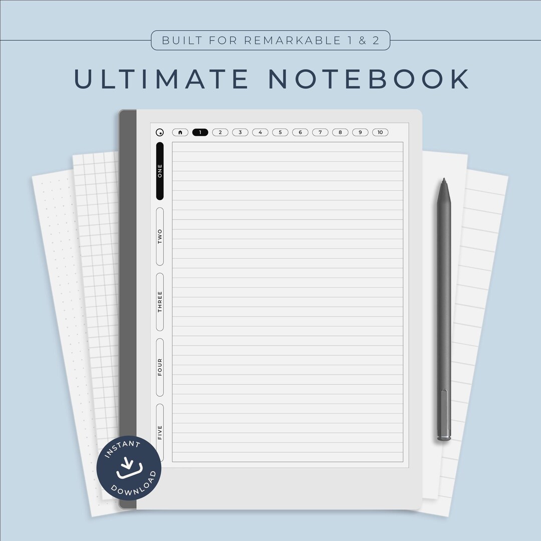 Digital Notebook Bundle for Remarkable 2, Hyperlinked Cornell ...