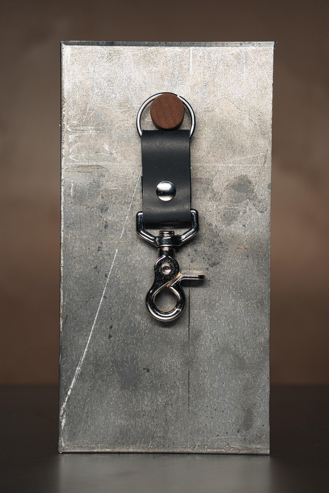 Leather Key Fob With Steel Hardware - Etsy