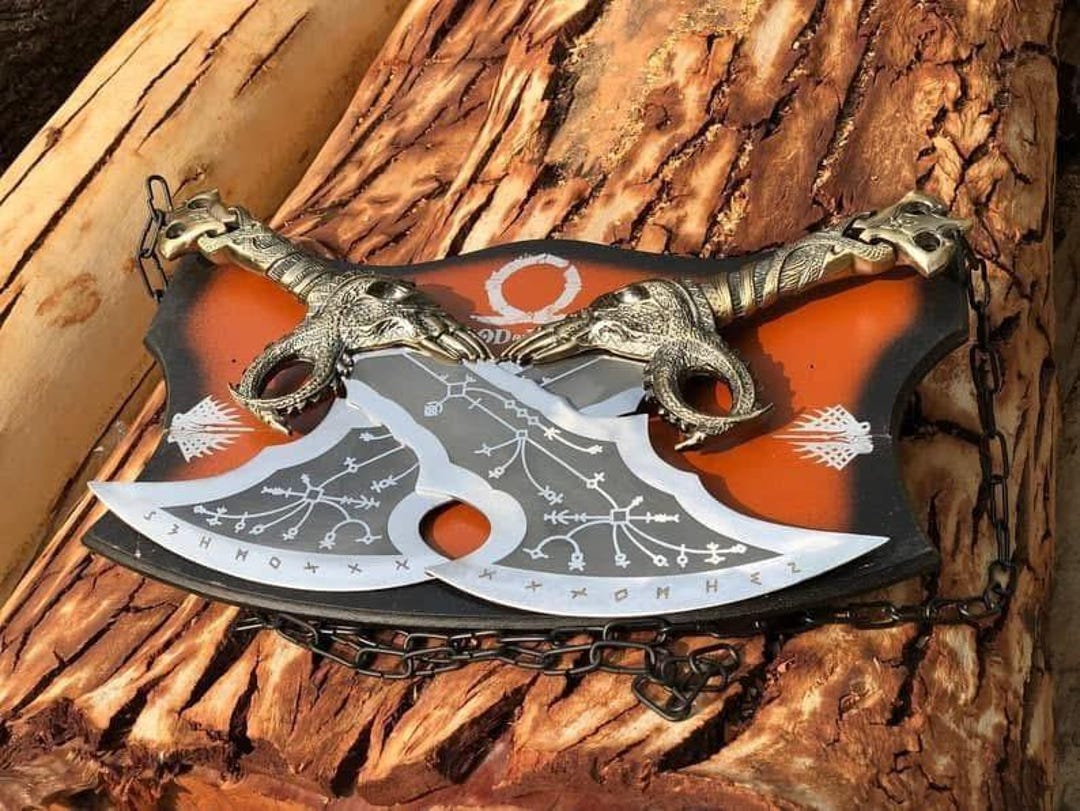 Decorative Twin Blade Fantasy Axes | Viking Style Double Blade Display ...