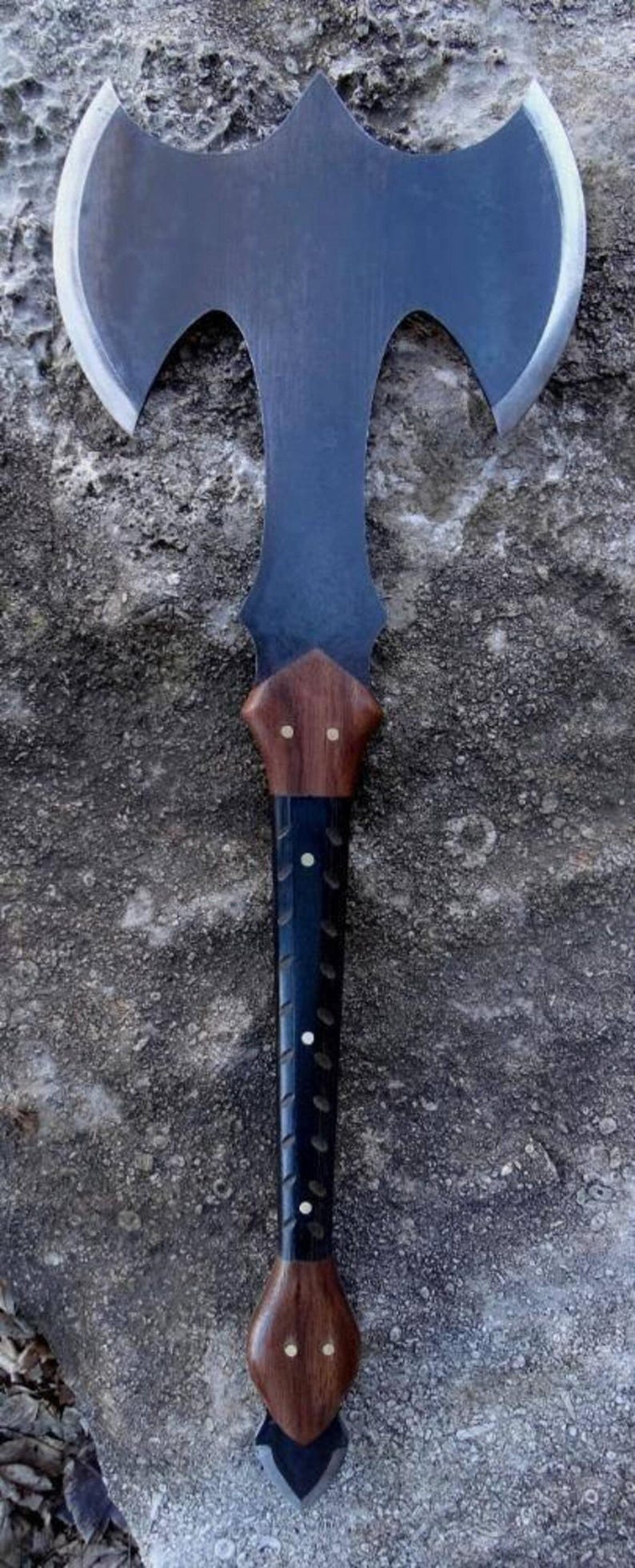 Handcrafted Double-bladed Axe | Medieval Viking Axe | Fantasy Cosplay ...