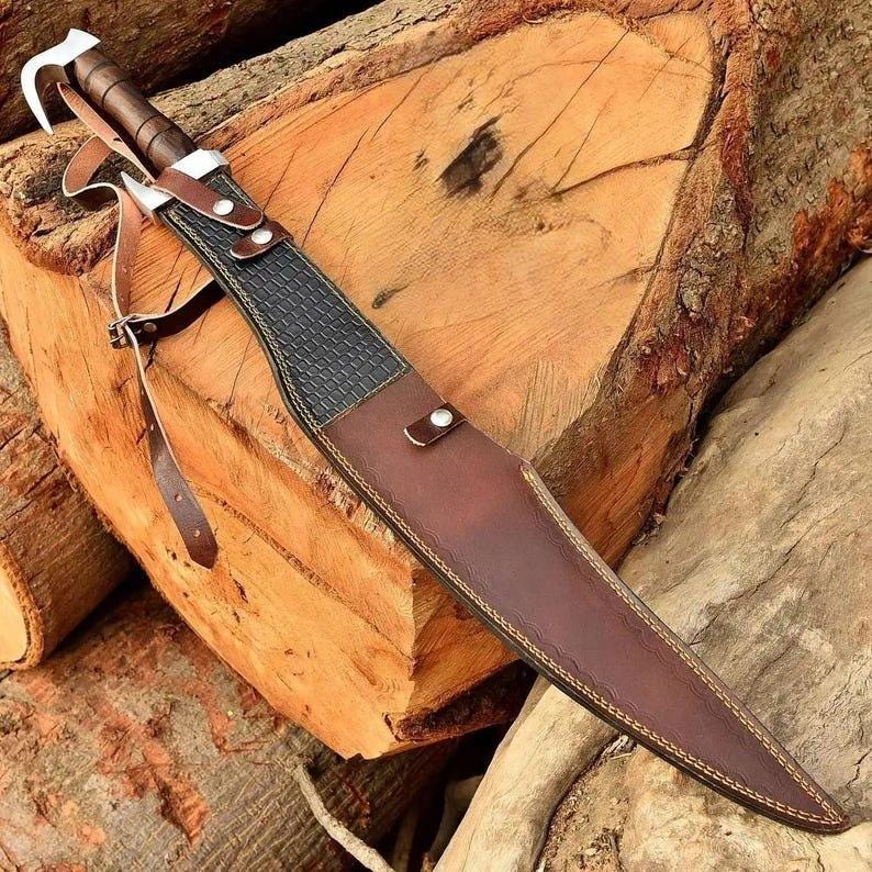 Handmade Warrior Scimitar Sword, Carbon Steel Blade, Wooden Handle ...